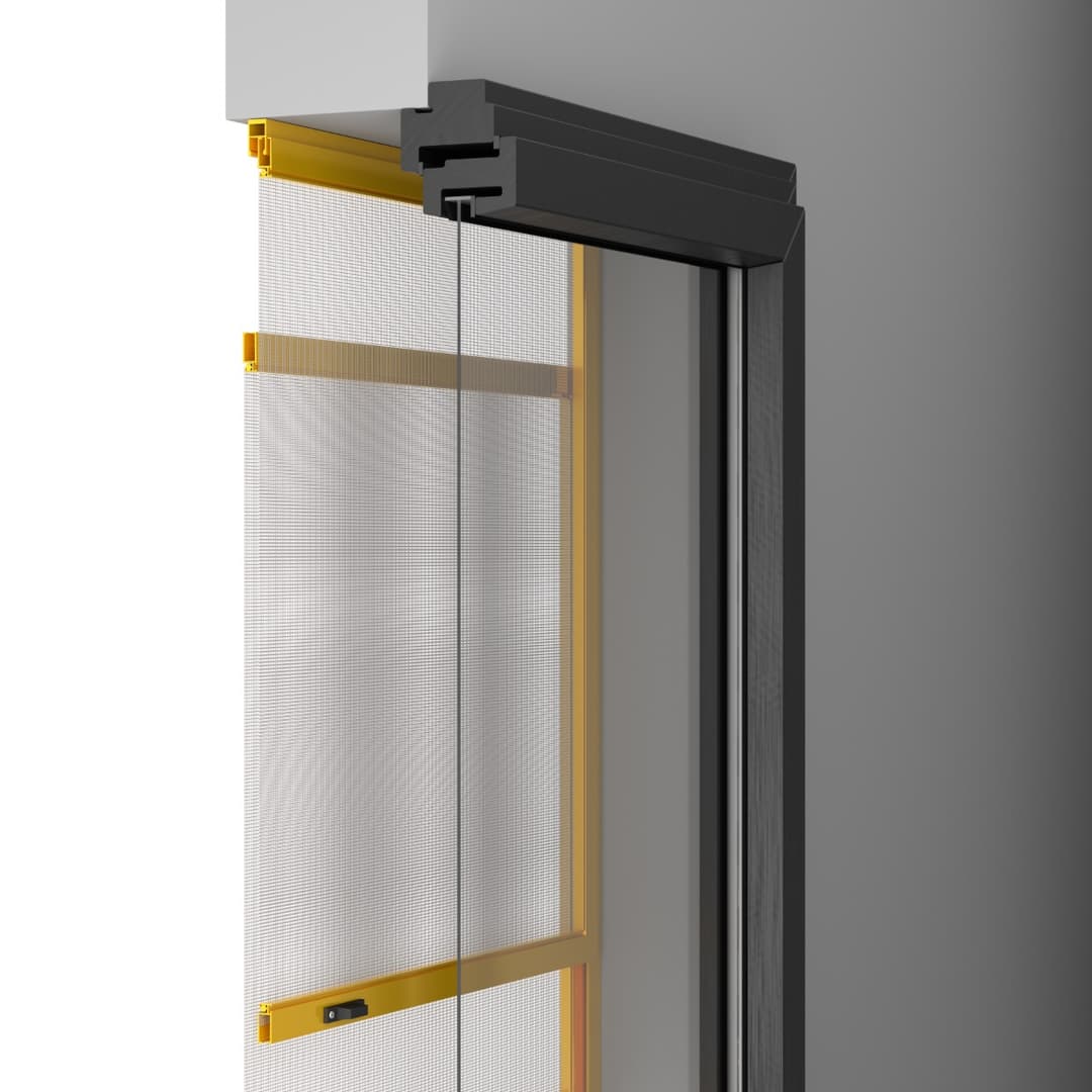 Fly screen for window with vertical sliding panels - Gold 01 | NoFlyStore
